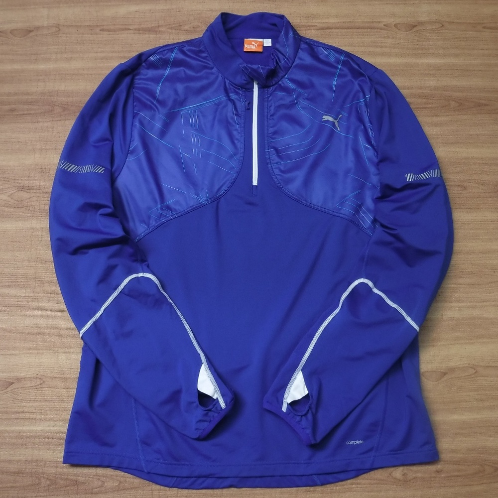 Puma Complete Blue 1/3 Zip Up Long Sleeve Jacket - Gem